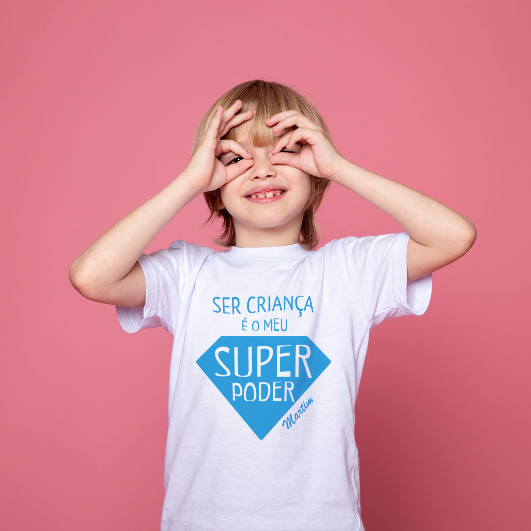T-shirt Ser Criança é o meu Super Poder - Bell'arti Design